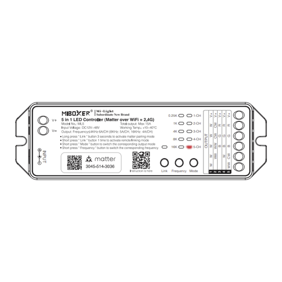 MI-LIGHT MIBOXER ML5 INSTRUCTIONS MANUAL Pdf Download | ManualsLib