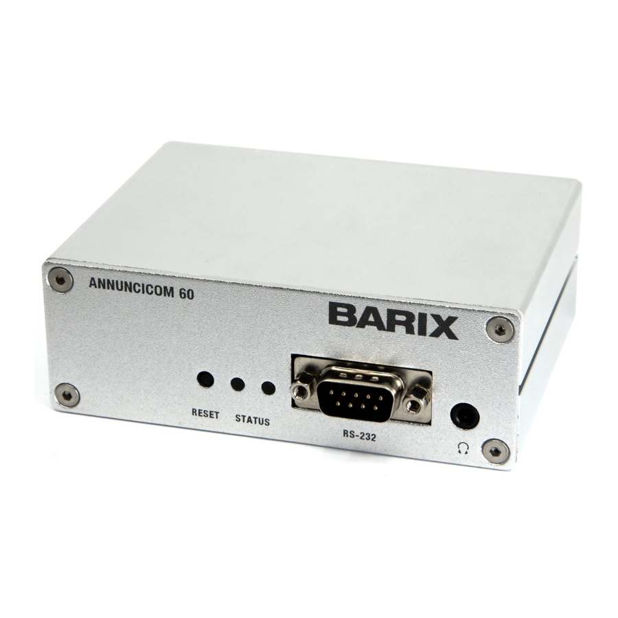 BARIX ANNUNCICOM 60 - IP Intercom, Public Address And Paging Device ...