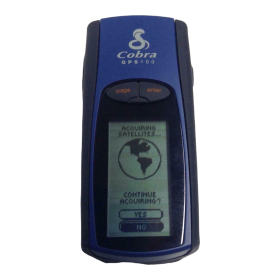 COBRA GPS 100 OPERATING INSTRUCTIONS MANUAL Pdf Download | ManualsLib