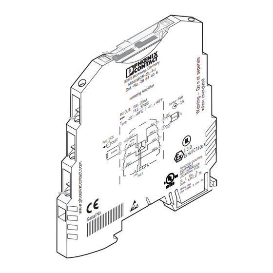 PHOENIX CONTACT MINI MCR-SL-I-I INSTALLATION NOTES FOR ELECTRICIANS Pdf ...