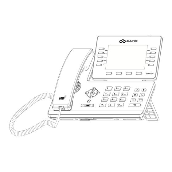 ZULTYS ZIP 47GE QUICK START MANUAL Pdf Download | ManualsLib