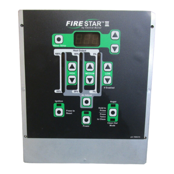 CENTRAL BOILER FIRE STAR II CONTROLLER OPERATION MANUAL | ManualsLib