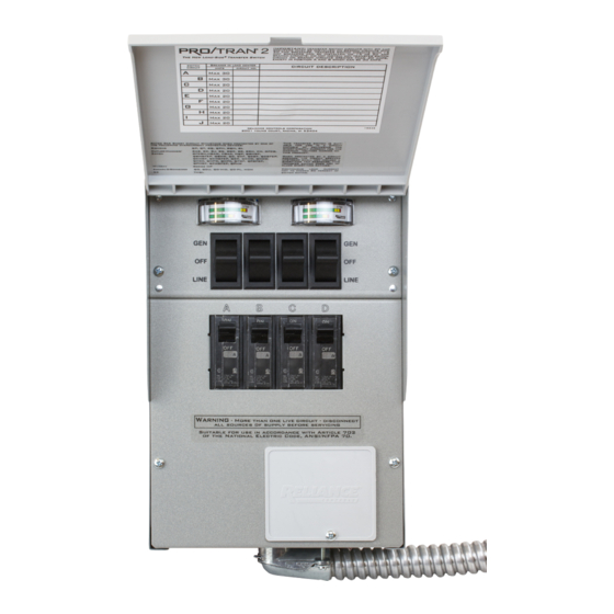 RELIANCE CONTROLS PRI/TRAN 2 RN SERIES INSTALLATION AND OPERATING ...