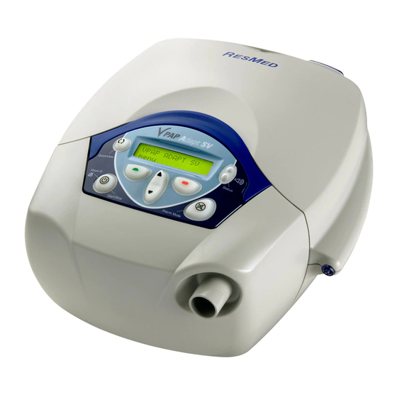 RESMED VPAP VPAP ADAPT SV SYSTEM USER MANUAL Pdf Download | ManualsLib