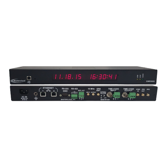 MASTERCLOCK GMR5000 USER MANUAL Pdf Download | ManualsLib