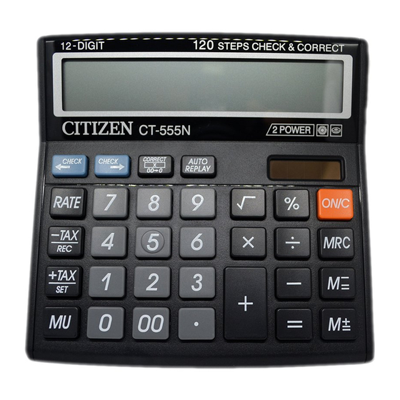 CITIZEN CT-555N INSTRUCTION MANUAL Pdf Download | ManualsLib