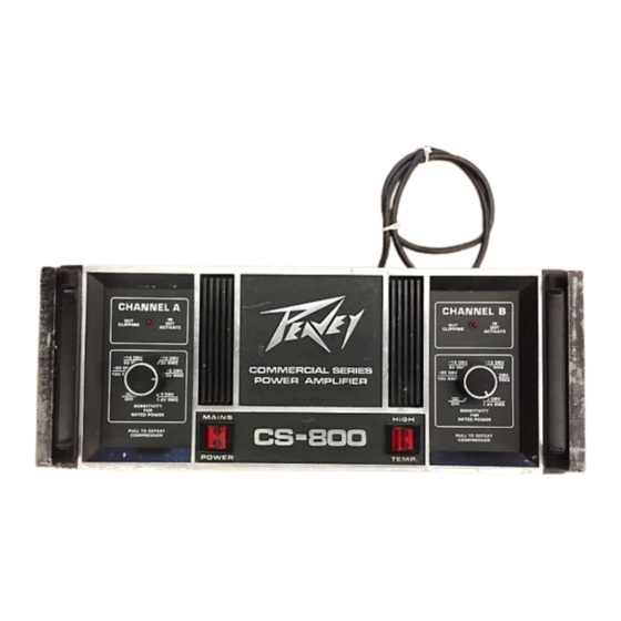 PEAVEY CS-800 OPERATING MANUAL Pdf Download | ManualsLib