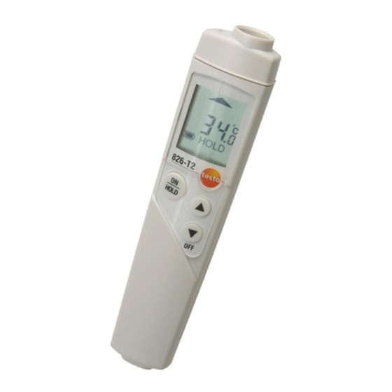 TESTO 826-T2 INSTRUCTION MANUAL Pdf Download | ManualsLib