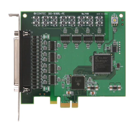CONTEC DIO-1616RL-PE USER MANUAL Pdf Download | ManualsLib
