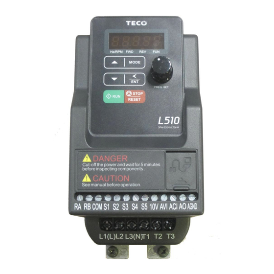 TECO L510 SERIES OPERATING MANUAL Pdf Download | ManualsLib