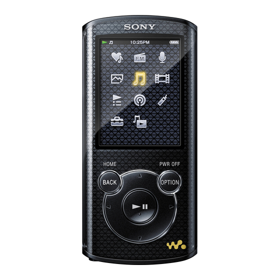SONY MP3 PLAYER MP3 PLAYER USER MANUAL | ManualsLib