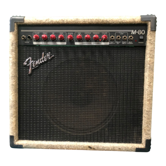 FENDER M-80 SERIES OWNER'S MANUAL Pdf Download | ManualsLib