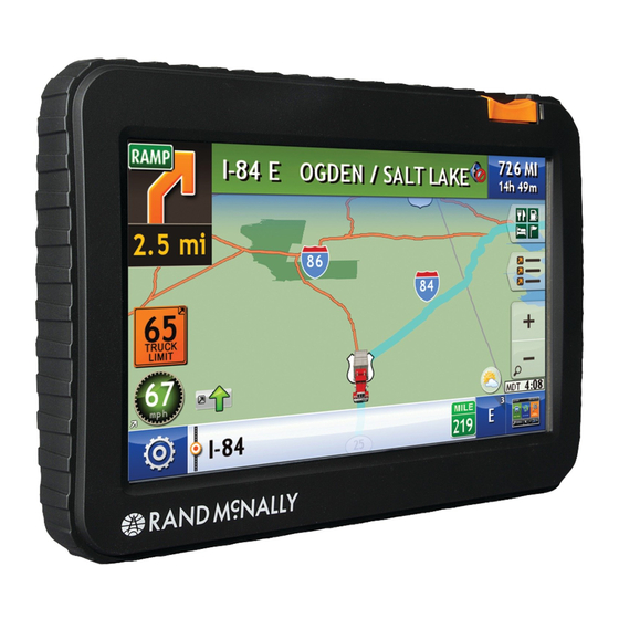 RAND MCNALLY INTELLIROUTE TND 720B GPS QUICK START MANUAL | ManualsLib
