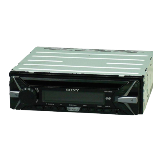 SONY CDX-G1102U SERVICE MANUAL Pdf Download | ManualsLib