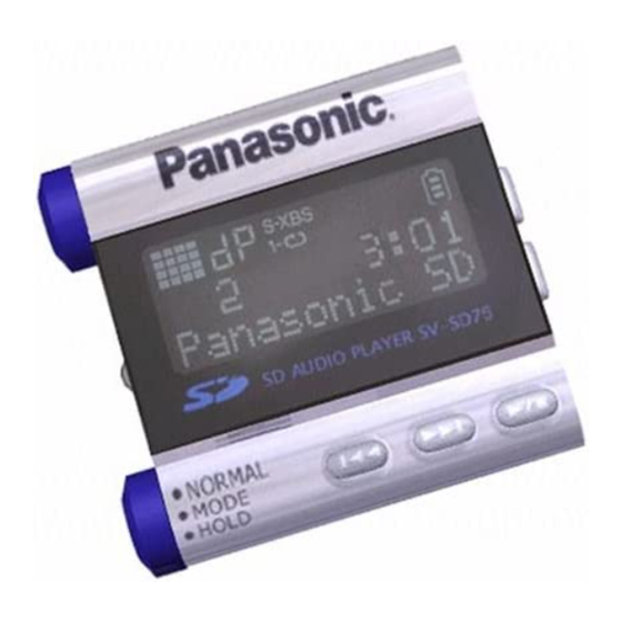 PANASONIC SV-SD75 MP3 PLAYER OPERATING INSTRUCTIONS MANUAL | ManualsLib