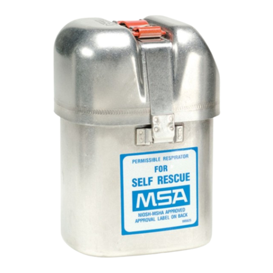 MSA SELF-RESCUER W65 MANUAL Pdf Download | ManualsLib
