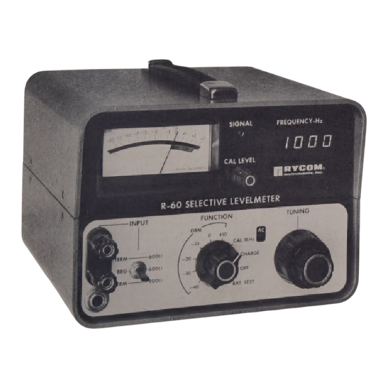 RYCOM R-60 INSTRUCTION MANUAL Pdf Download | ManualsLib