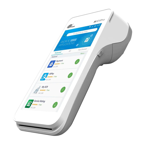 PAX A920 PRO REFERENCE MANUAL Pdf Download | ManualsLib