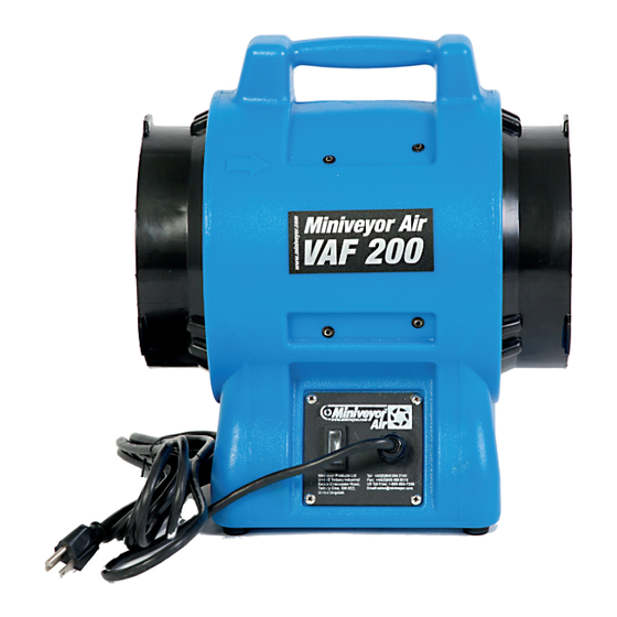 VAF AIR LTD MINIVEYOR AIR VAF-200 OPERATING MANUAL Pdf Download ...