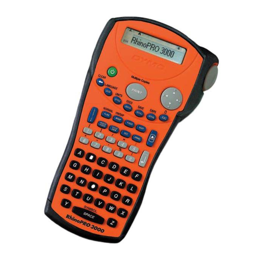 Dymo RhinoPRO 3000 - Barcode Label Printer Manual | ManualsLib