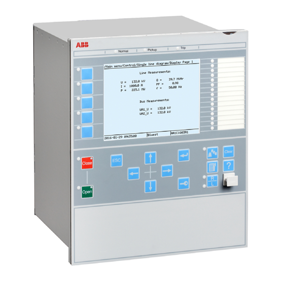 ABB RELION REL650 OPERATION MANUAL Pdf Download | ManualsLib