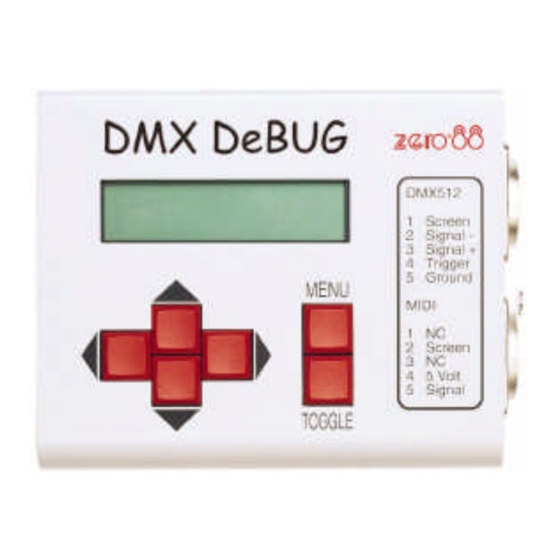 Zero 88 DMX DeBug Manuals | ManualsLib