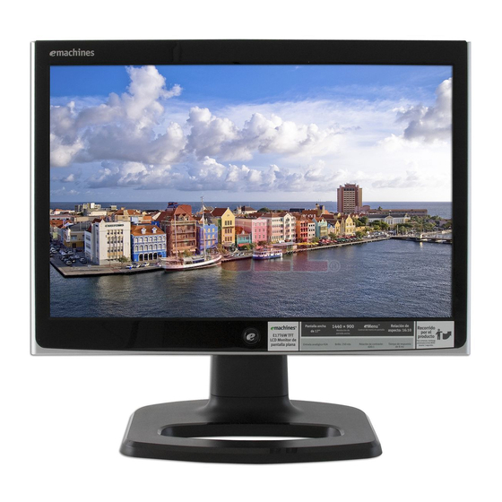 EMACHINES FLAT PANEL MONITOR USER MANUAL Pdf Download | ManualsLib