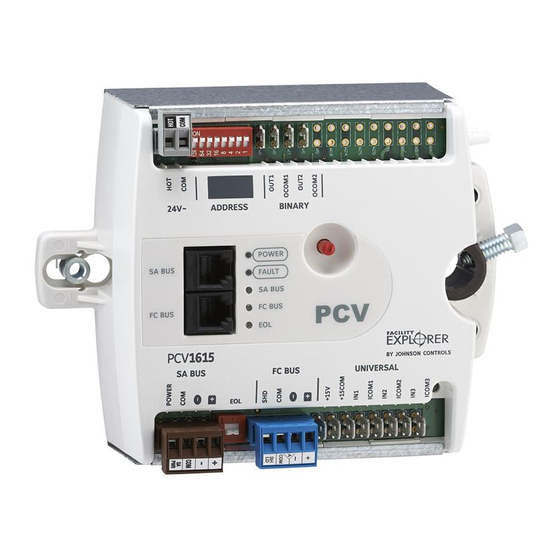 JOHNSON CONTROLS FX-PCV1630 INSTALLATION INSTRUCTIONS MANUAL Pdf ...