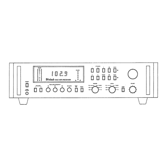 MCINTOSH MAC 4275 SERVICE MANUAL Pdf Download | ManualsLib