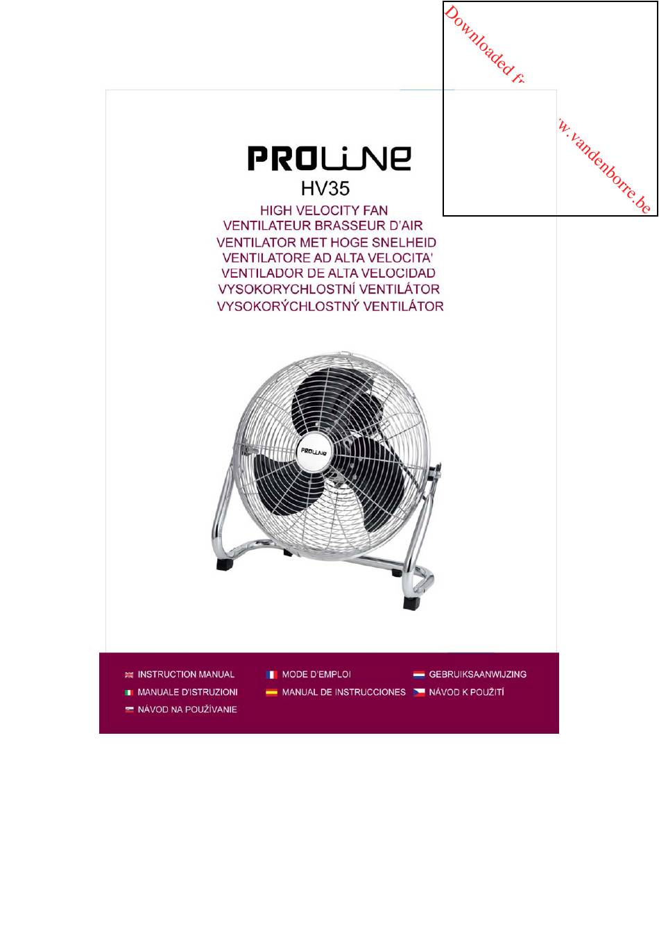 PROLINE HV35 INSTRUCTION MANUAL Pdf Download | ManualsLib